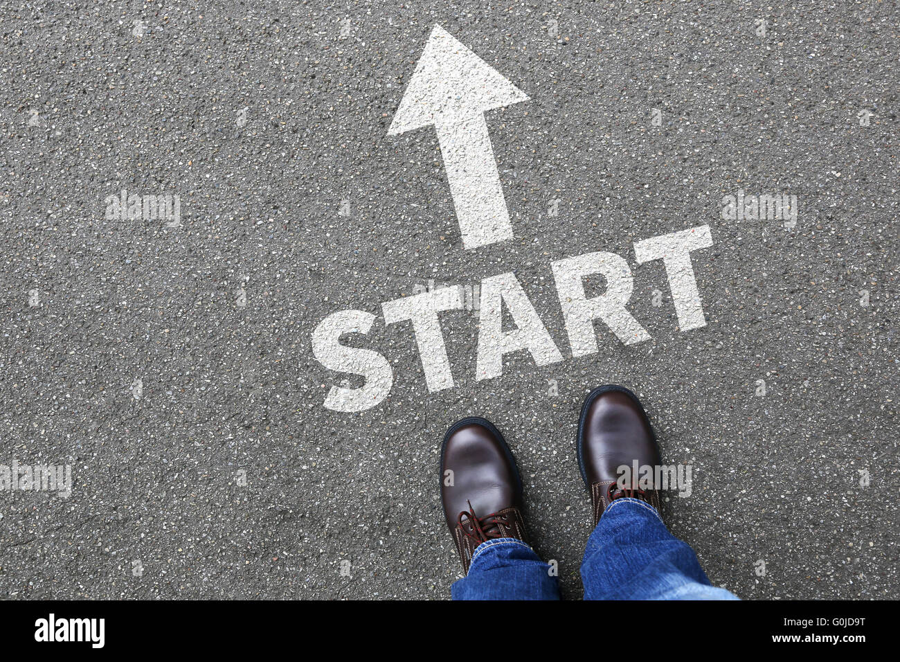 Start starting begin beginning businessman business man concept career ...