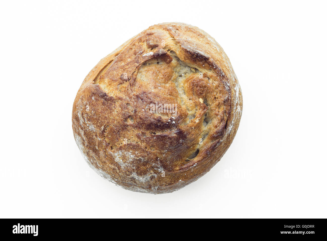 Detail of a German traditional bread on white isolated background Stock ...