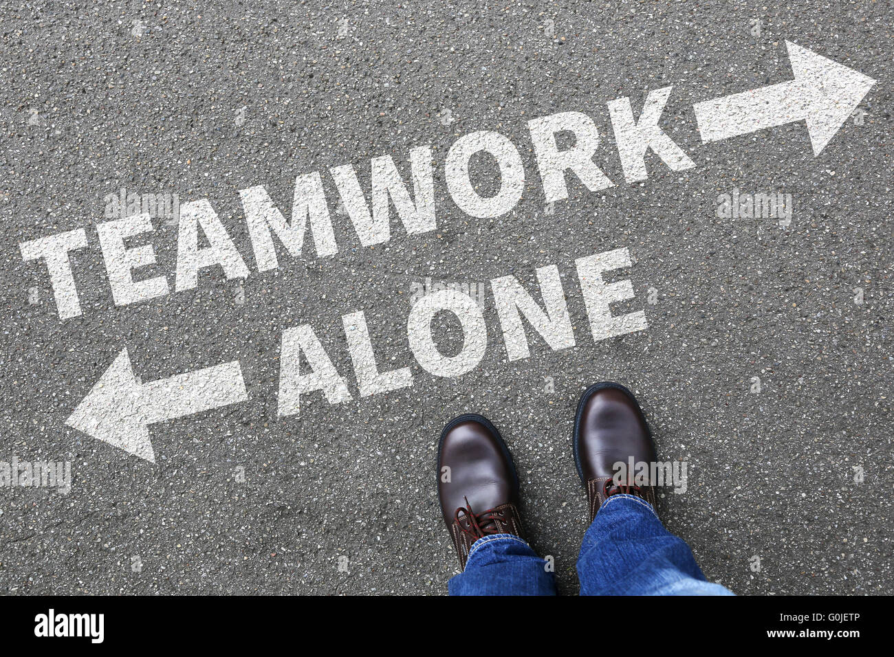 Teamwork team working together alone businessman business man concept ...