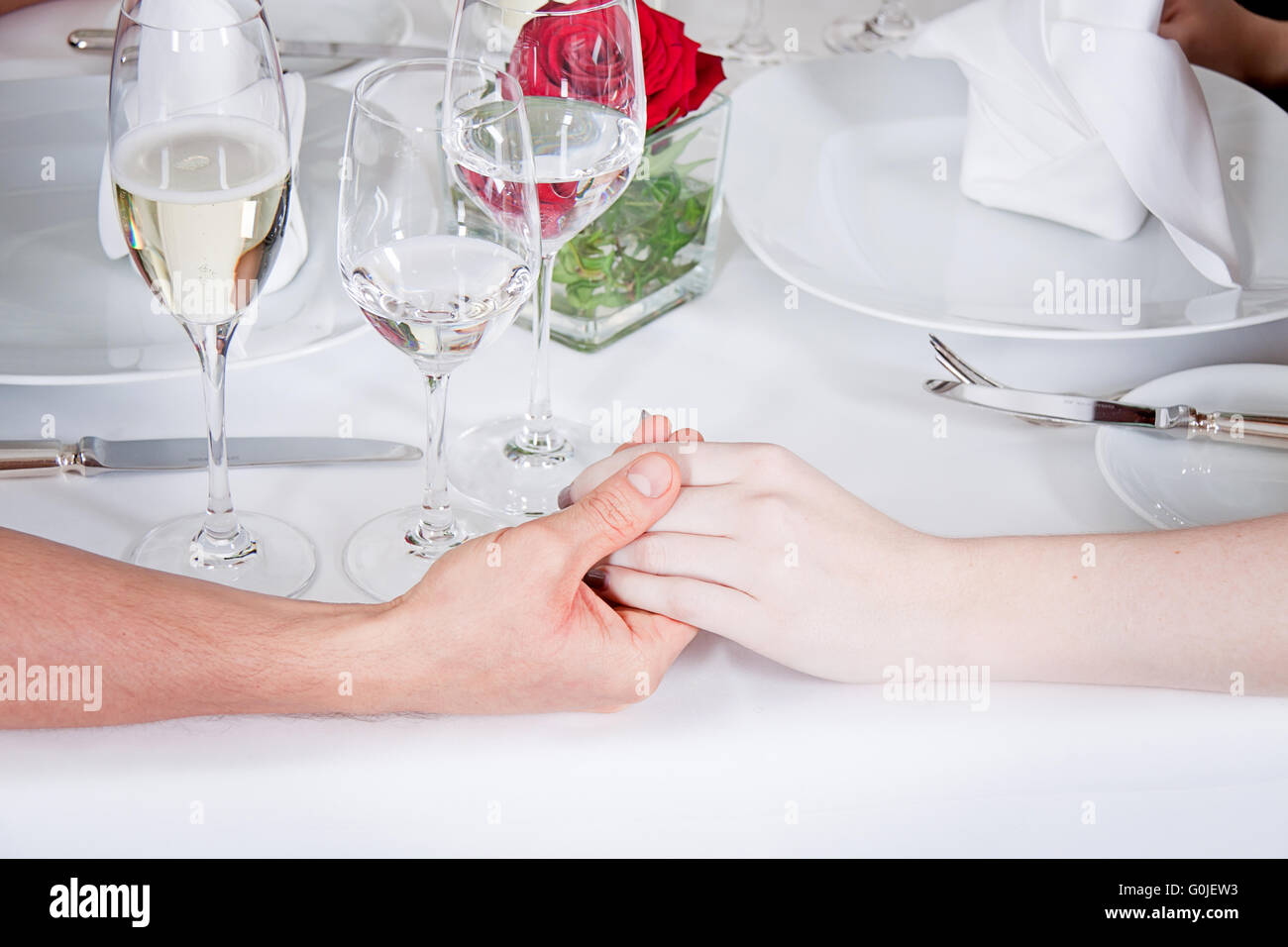 happy smiling couple in restaurant celebrate Stock Photo - Alamy