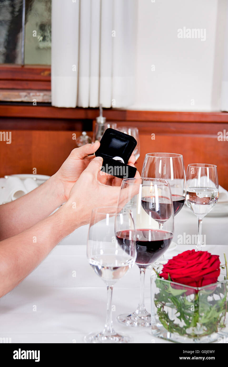 happy couple in restaurant romantic date Stock Photo - Alamy