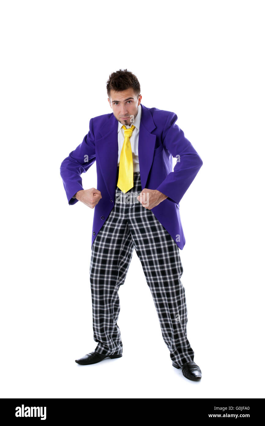 Funny man posing in large costume for carnival Stock Photo - Alamy