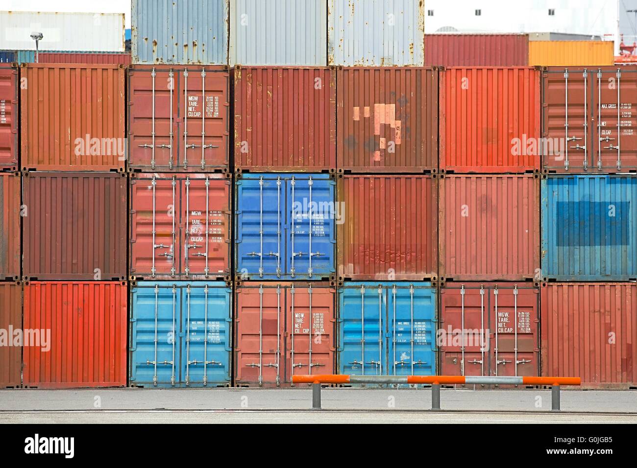 Stacked Cargo Containers Stock Photo - Alamy