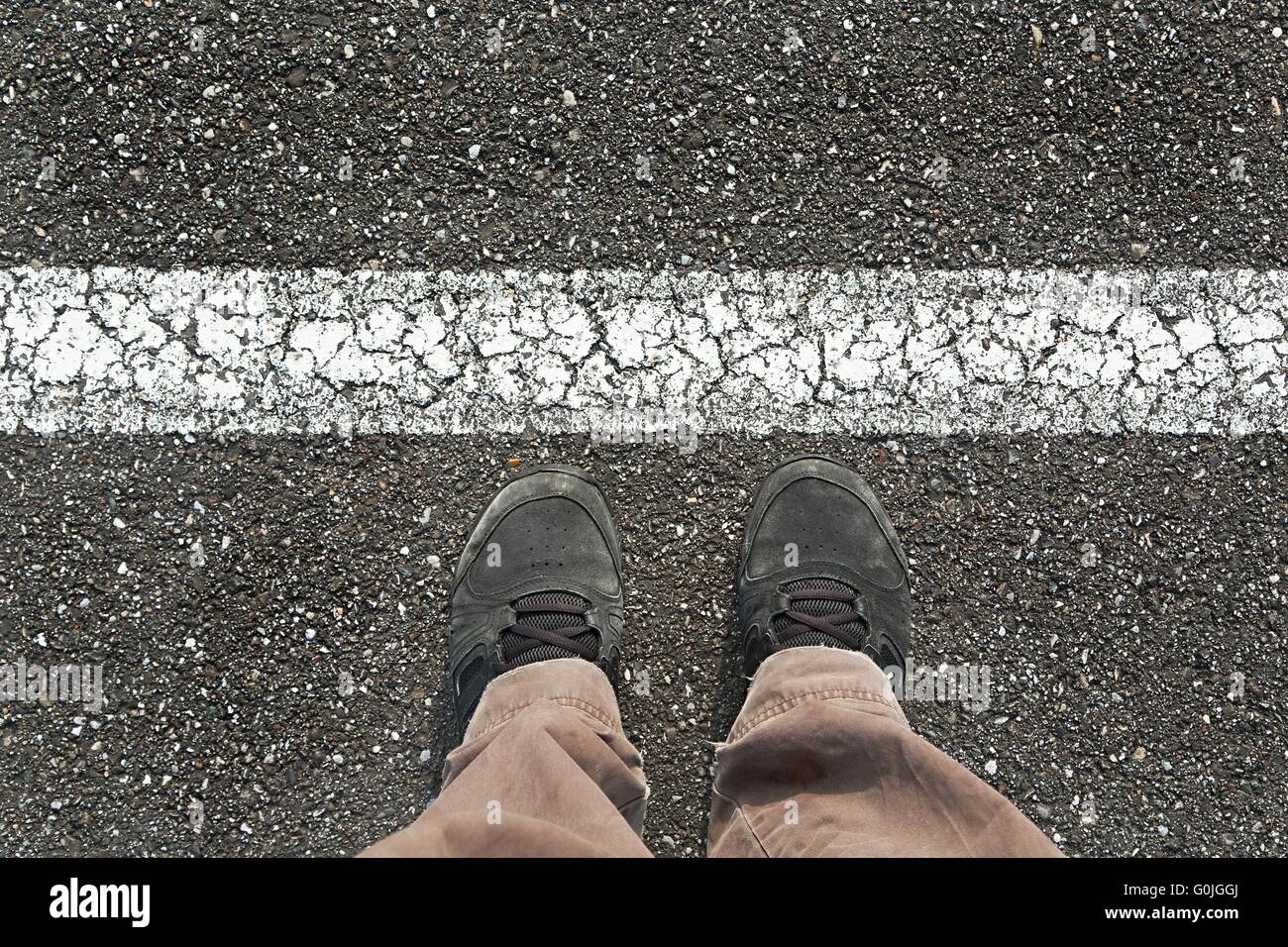 Standing behind the line Stock Photo - Alamy