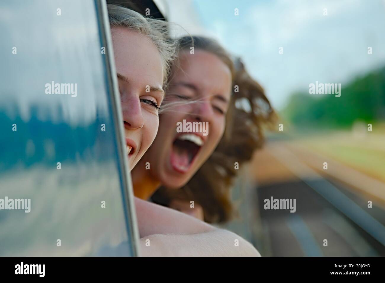 Railroad travel fun Stock Photo - Alamy