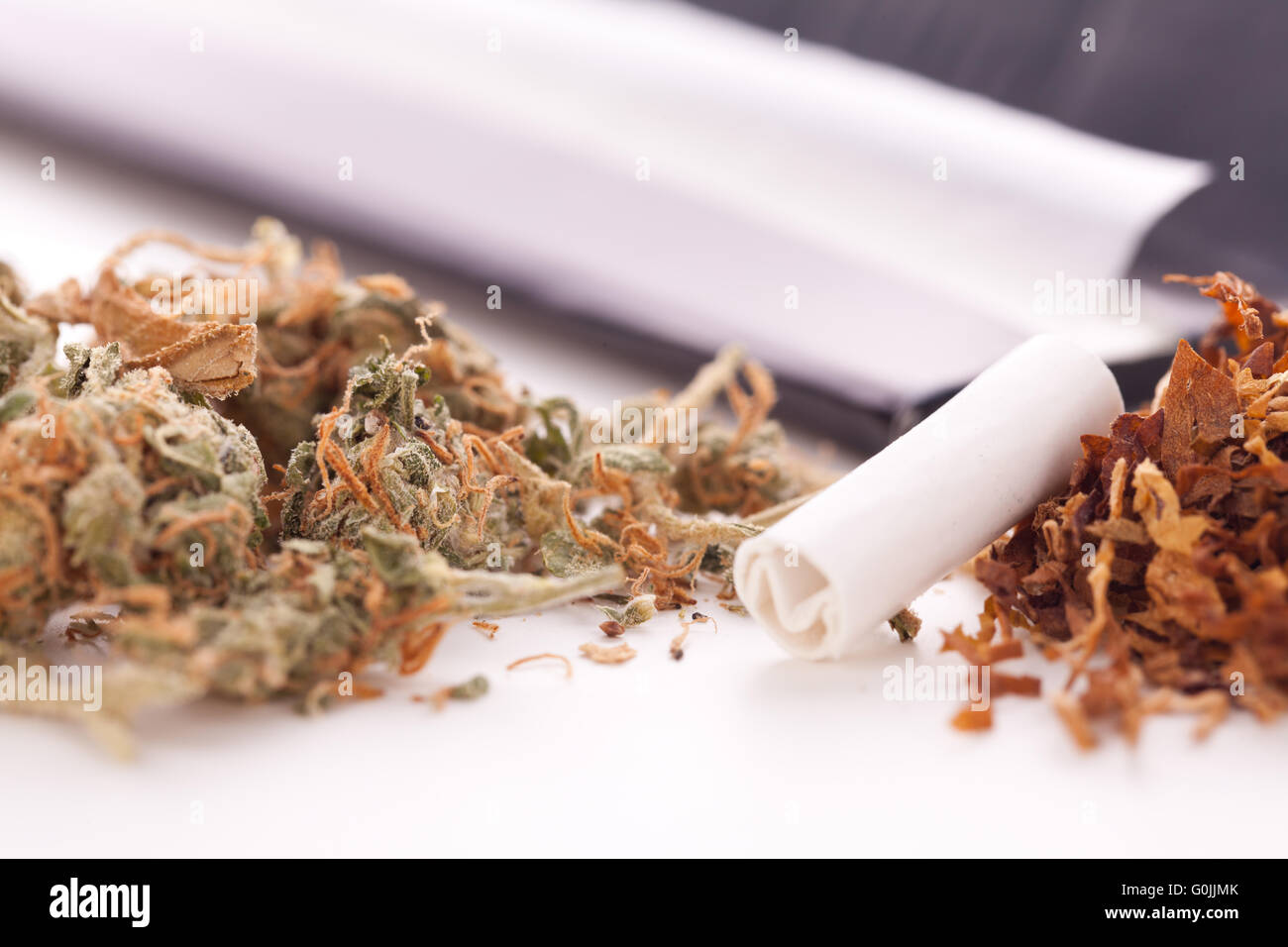 Dried Cannabis on Rolling Paper with Filter Stock Photo - Alamy