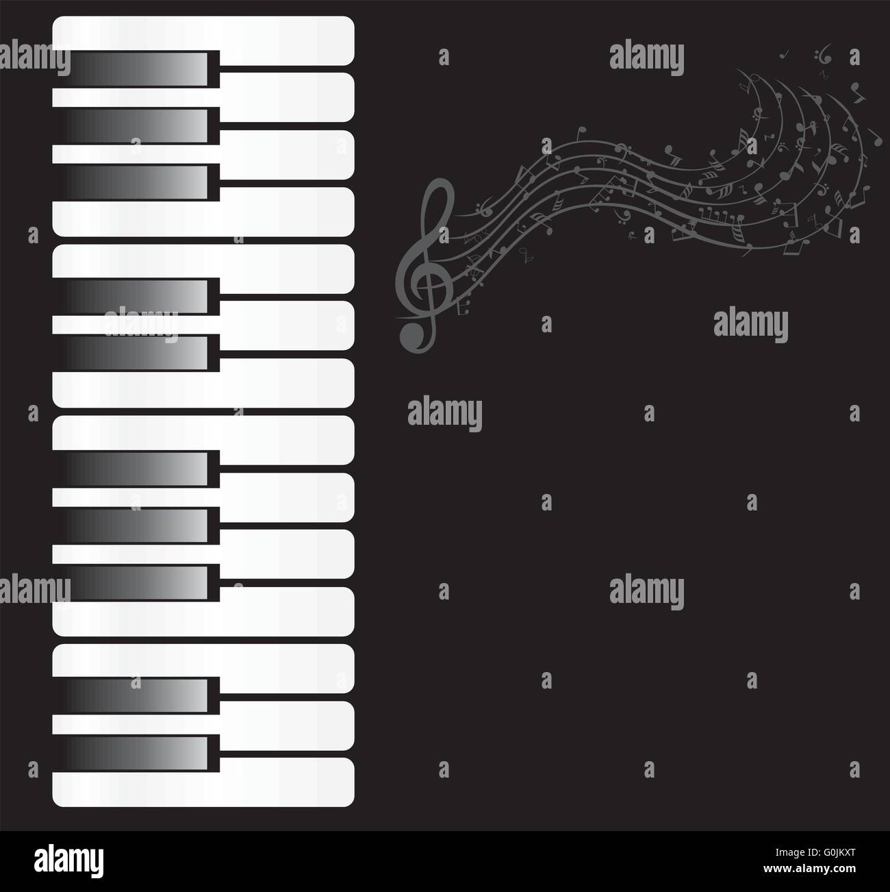 vector illustration of a piano with musical notes Stock Vector Image ...
