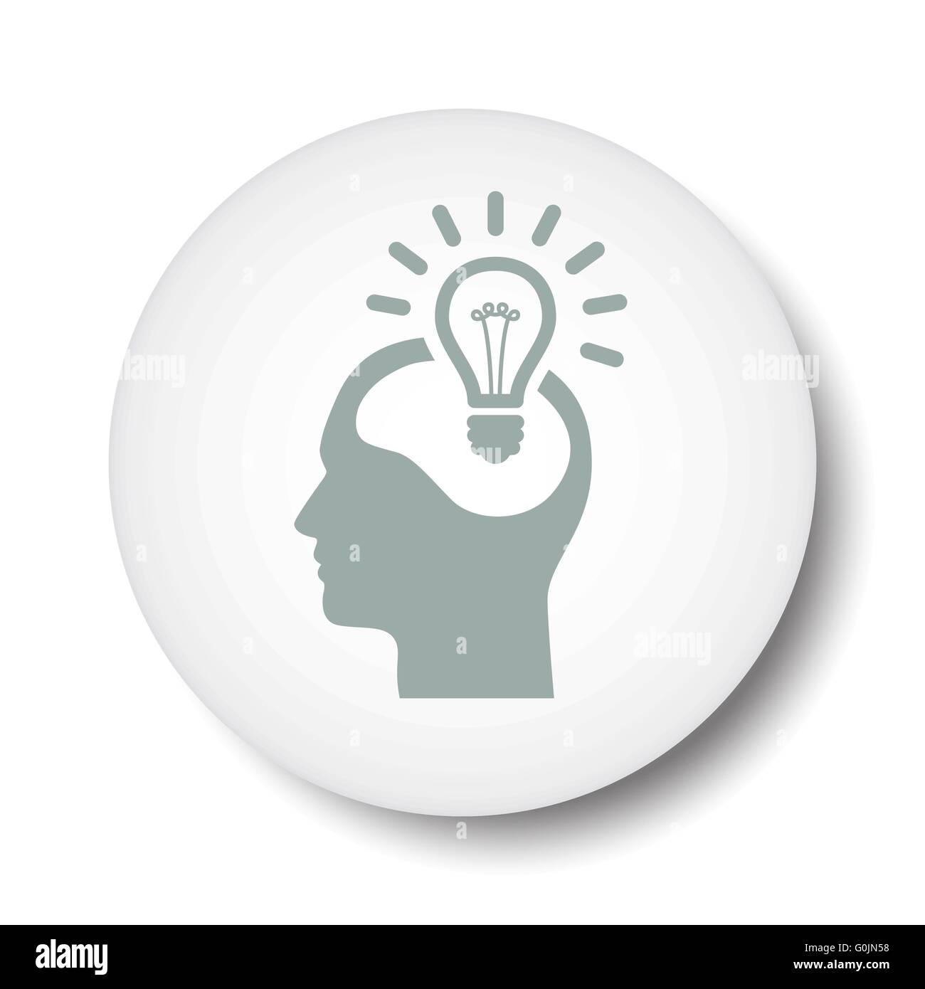 bulb AND head icon Stock Vector Image & Art - Alamy