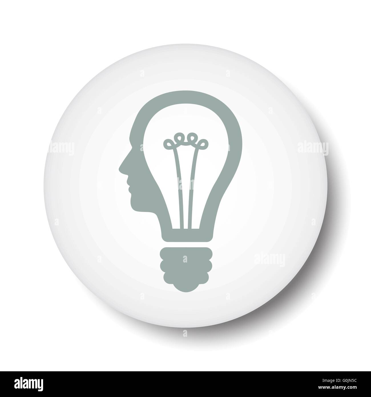 bulb AND head icon Stock Vector Image & Art - Alamy