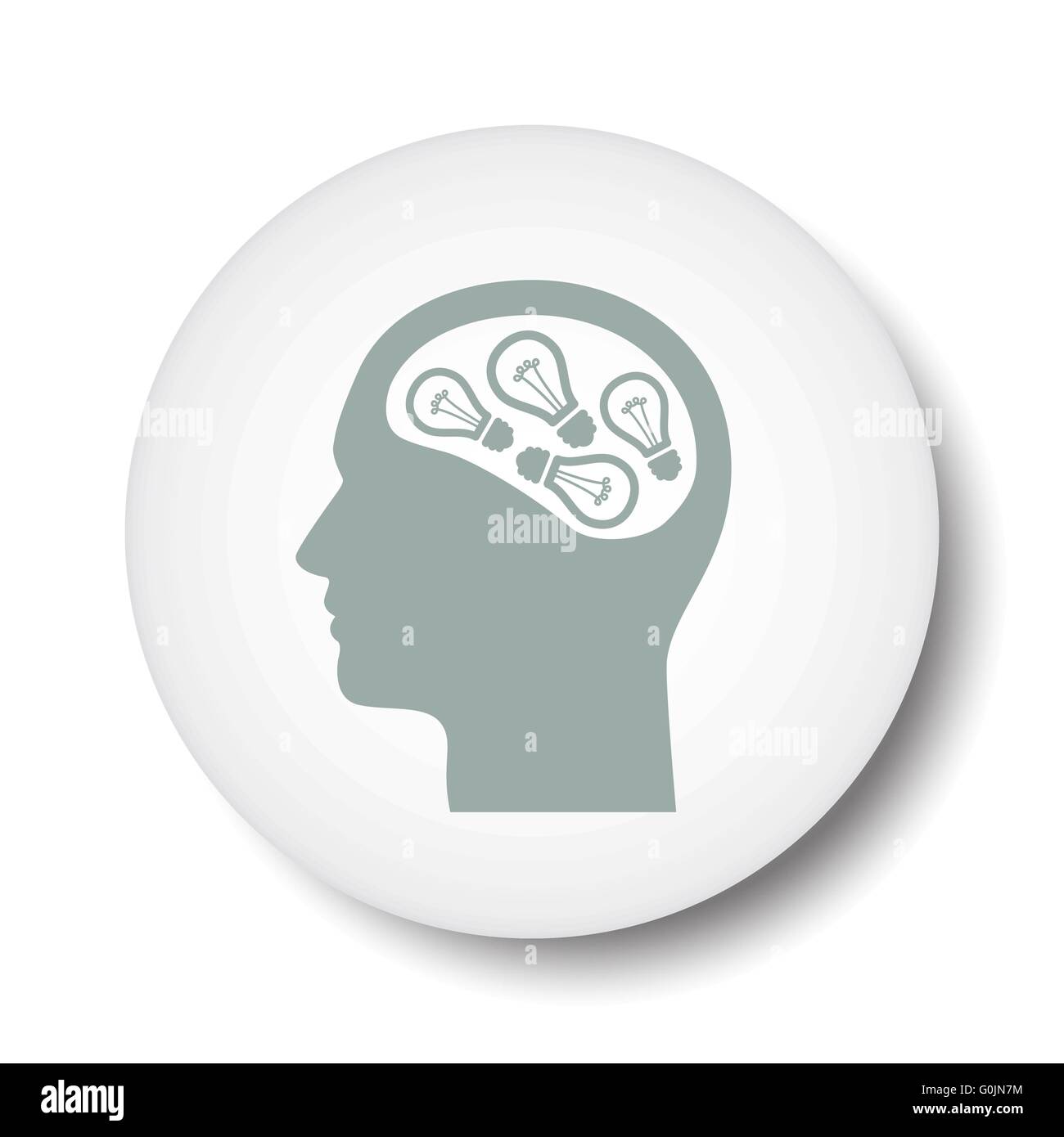 bulb AND head icon Stock Vector Image & Art - Alamy