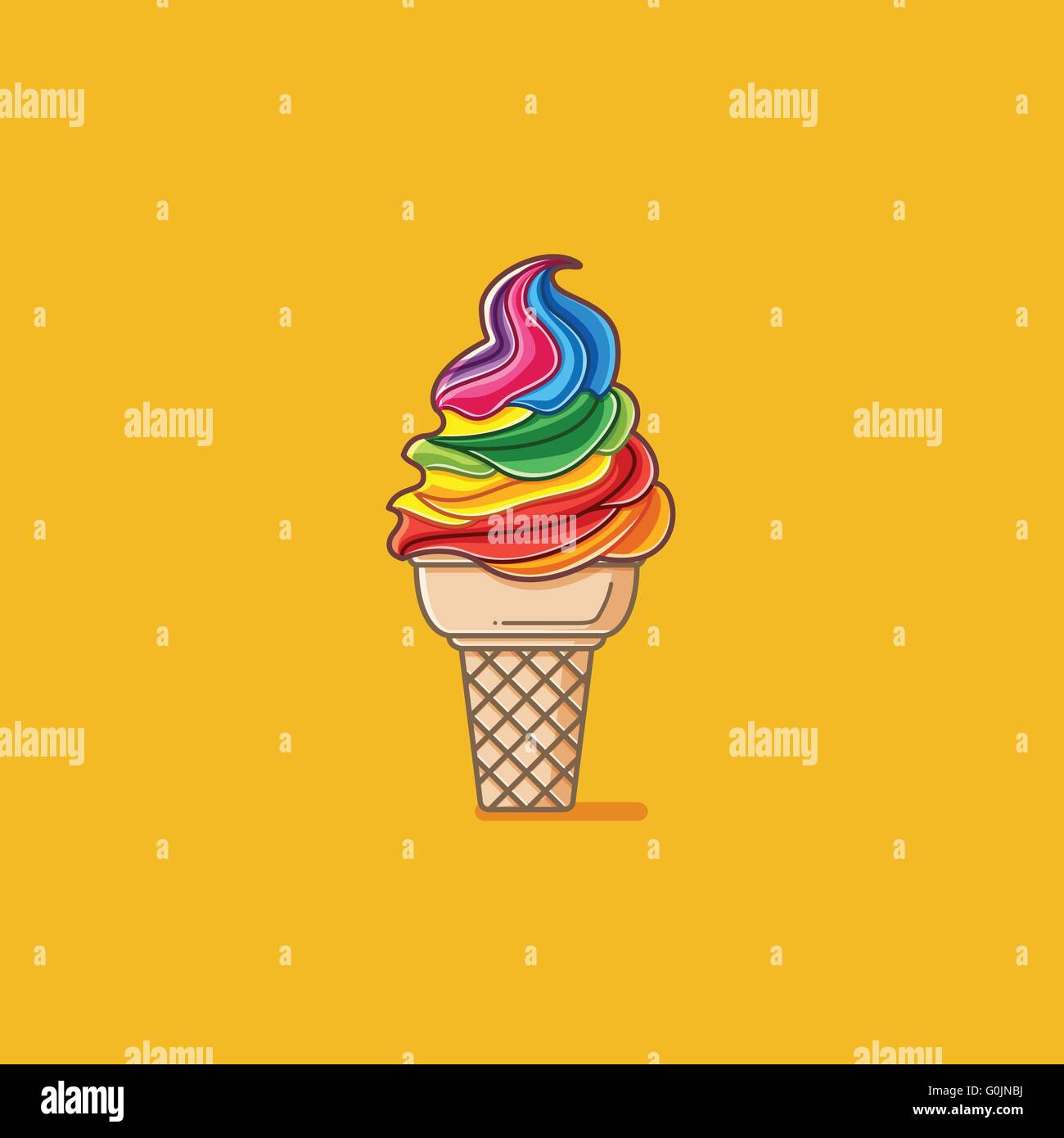 Rainbow colored ice cream Stock Vector Image & Art - Alamy
