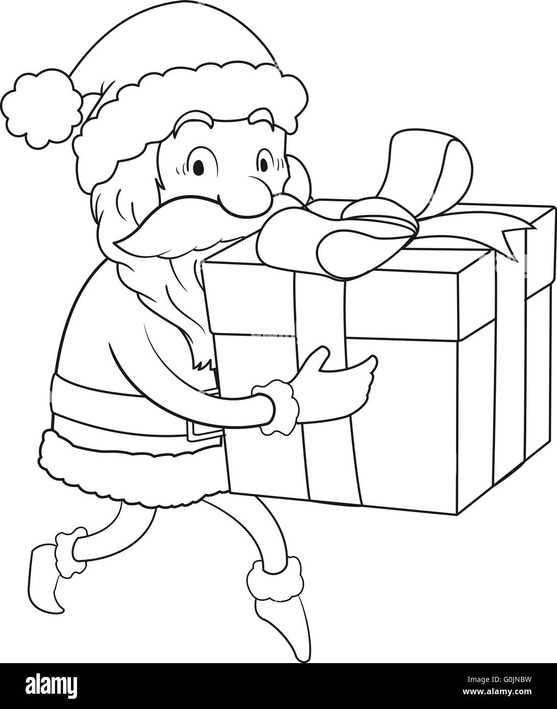 Sneaky santa line art Stock Vector Image & Art - Alamy