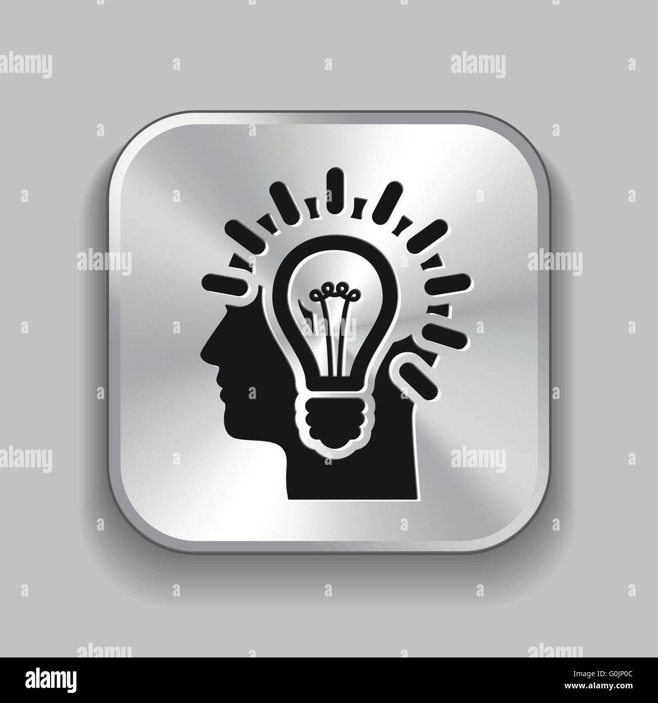 bulb AND head icon Stock Vector Image & Art - Alamy
