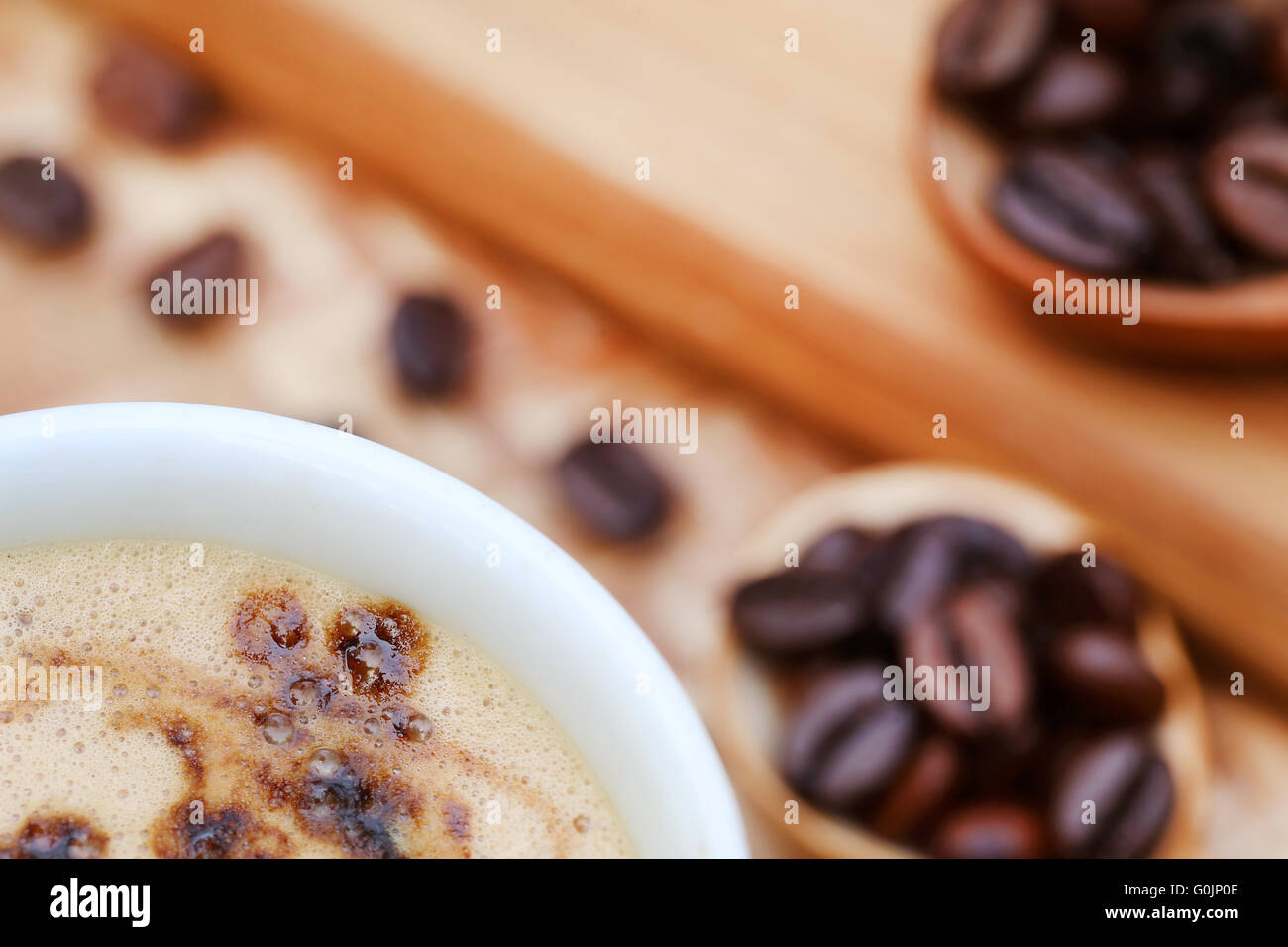 Cup black coffee roasted beans hi-res stock photography and images - Alamy