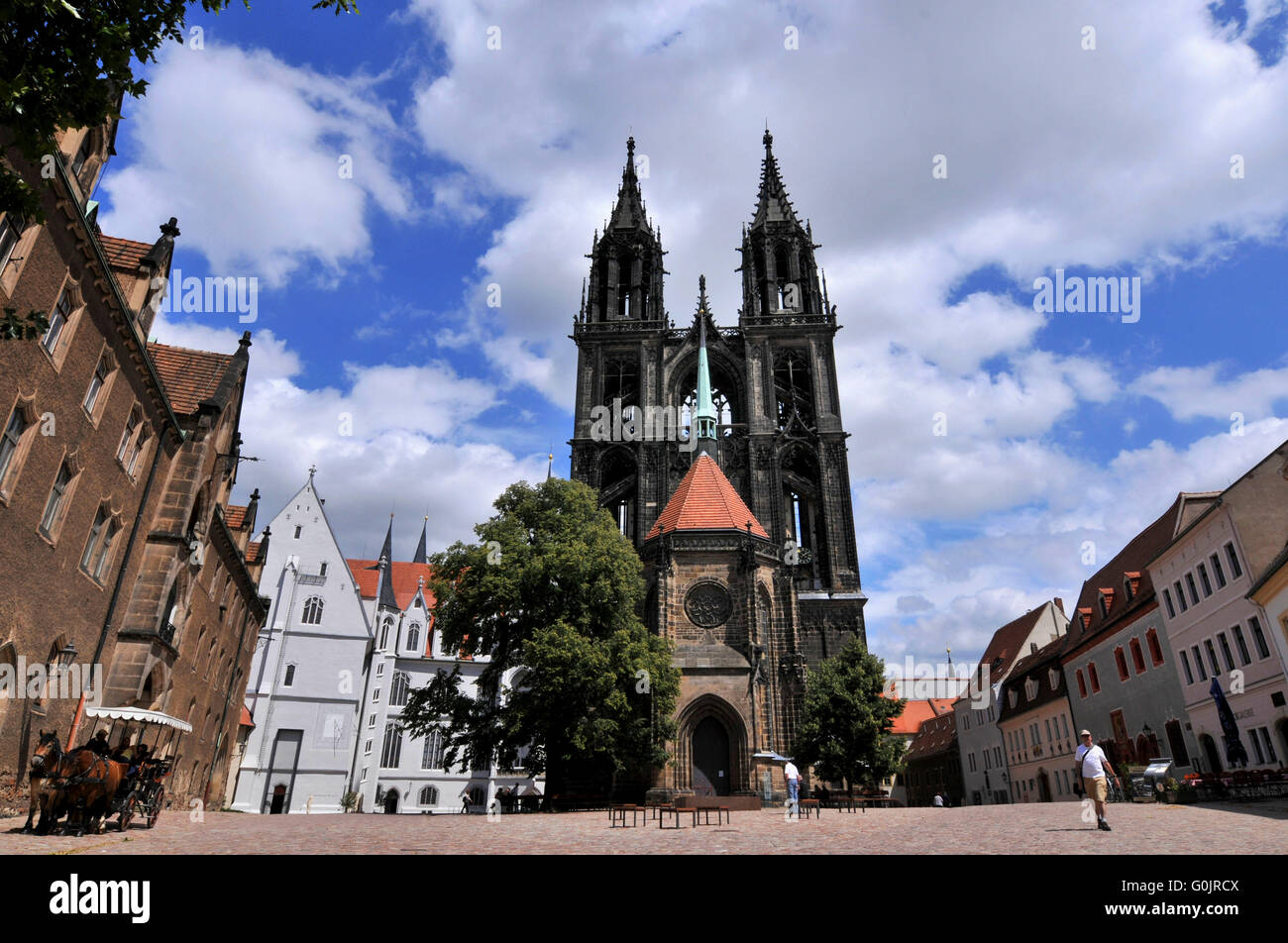 Meissner Dom, cathedral church, cathedral square, old town, Meissen ...