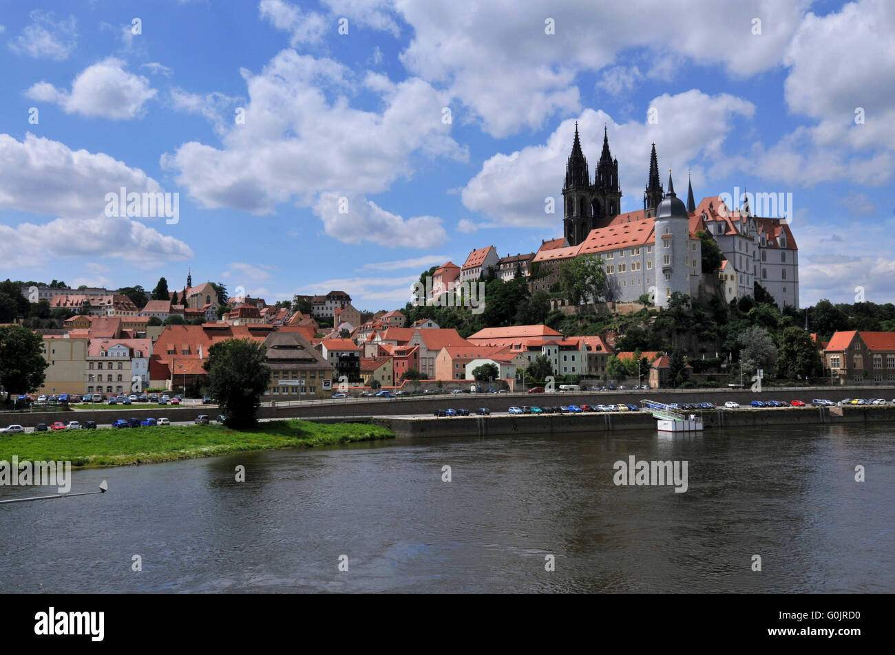 Meissner Dom, cathedral church, Albrechtsburg, Domberg, Elbe, old town ...