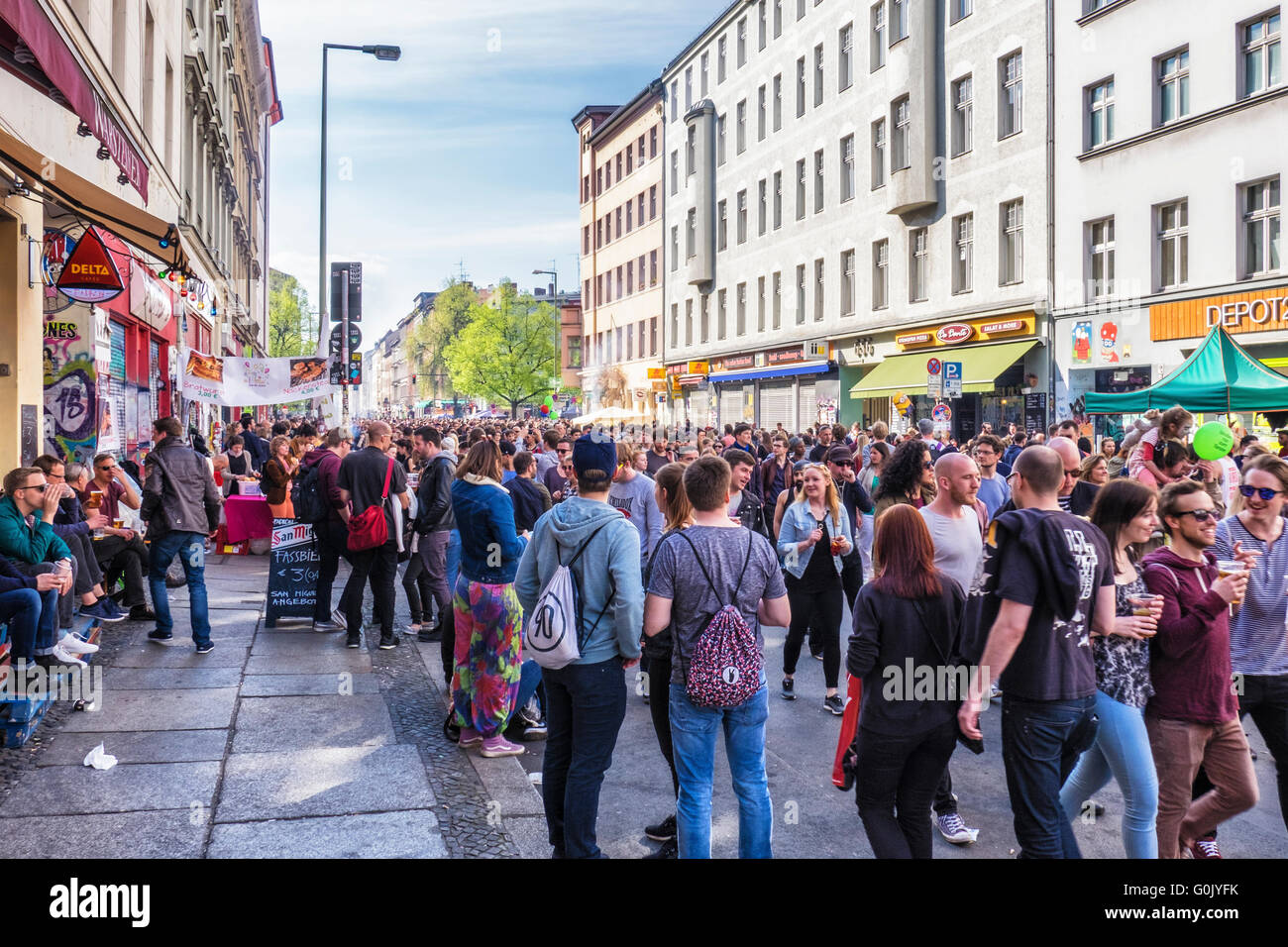 Kreuzberg, Berlin, Germany, 1st May, 2016. May Day, Labour Day or ...