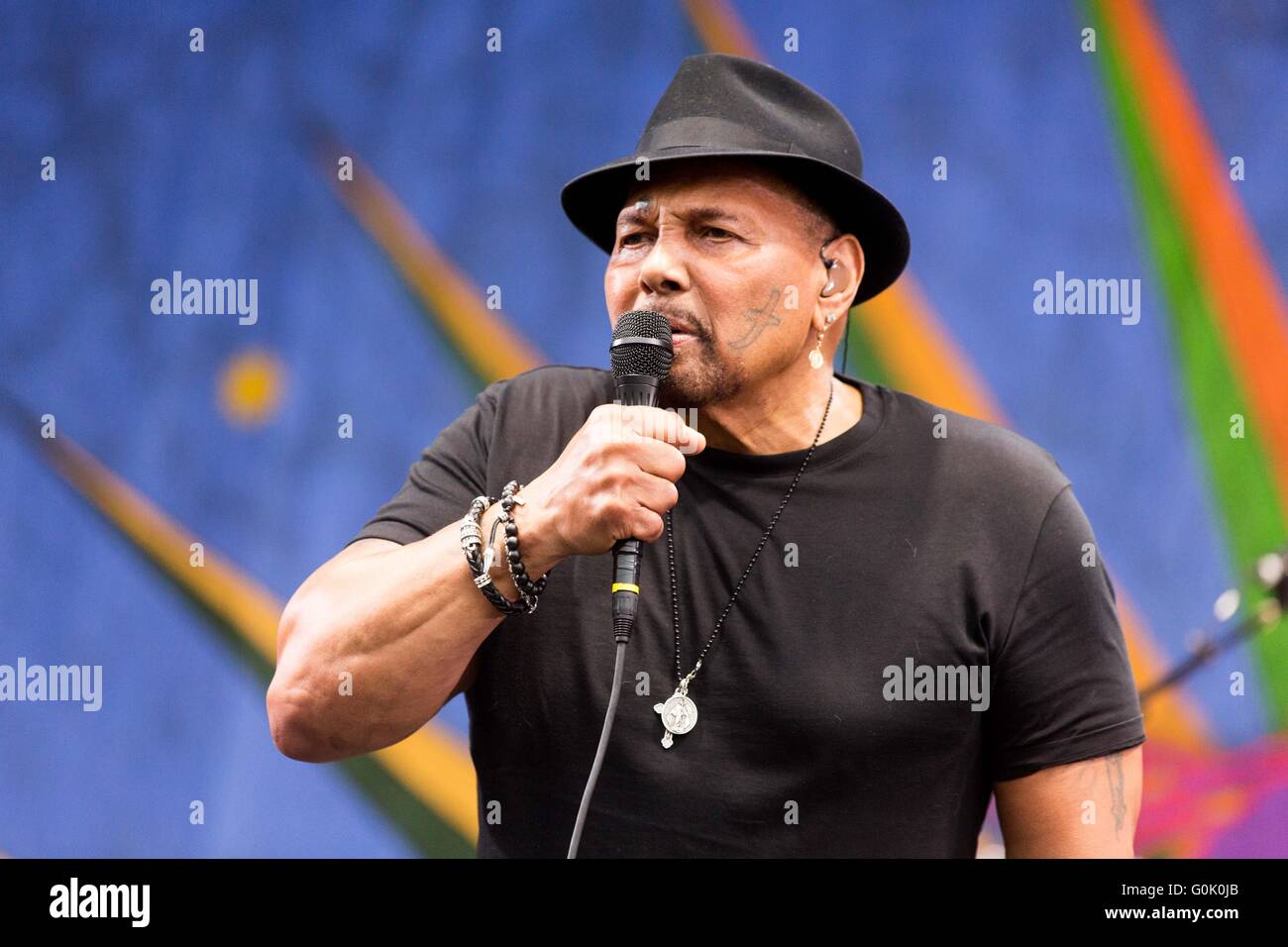 New Orleans, Louisiana, USA. 1st May, 2016. Singer AARON NEVILLE ...