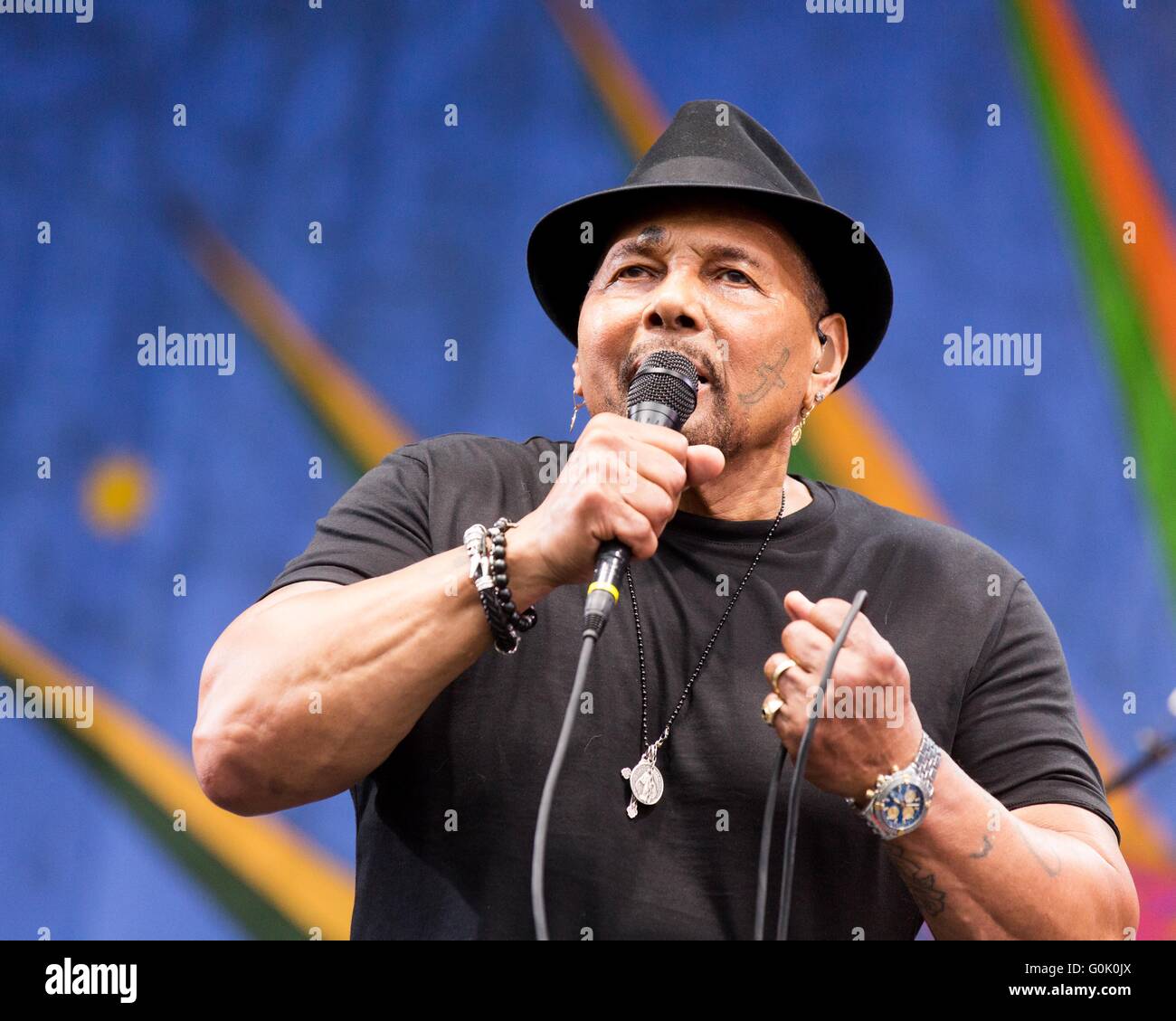 New Orleans, Louisiana, USA. 1st May, 2016. Singer AARON NEVILLE ...