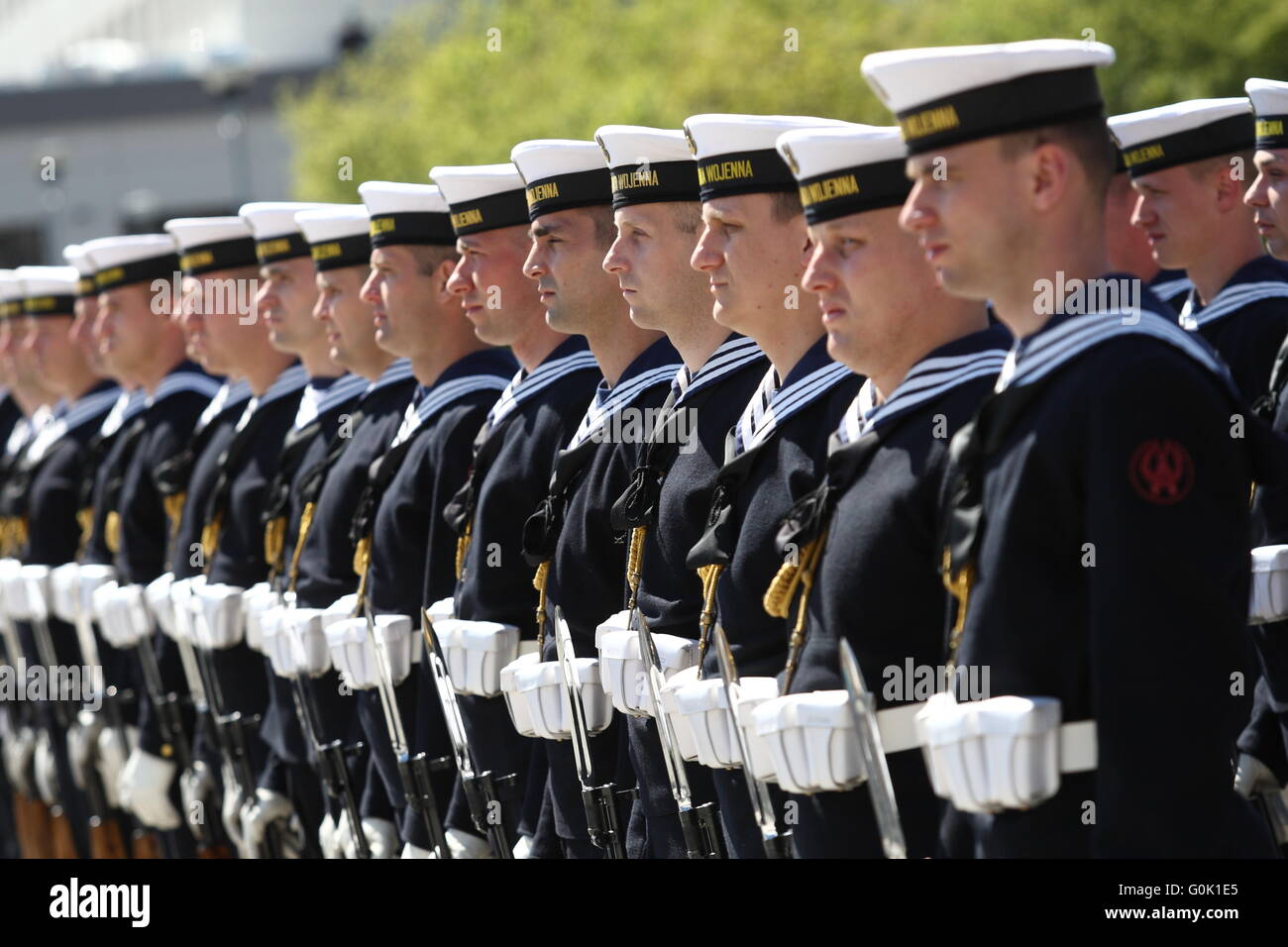 Gdynia, Poland 2nd, May 2016 Polish Navy soldiers celebrate FlagÕs Day ...