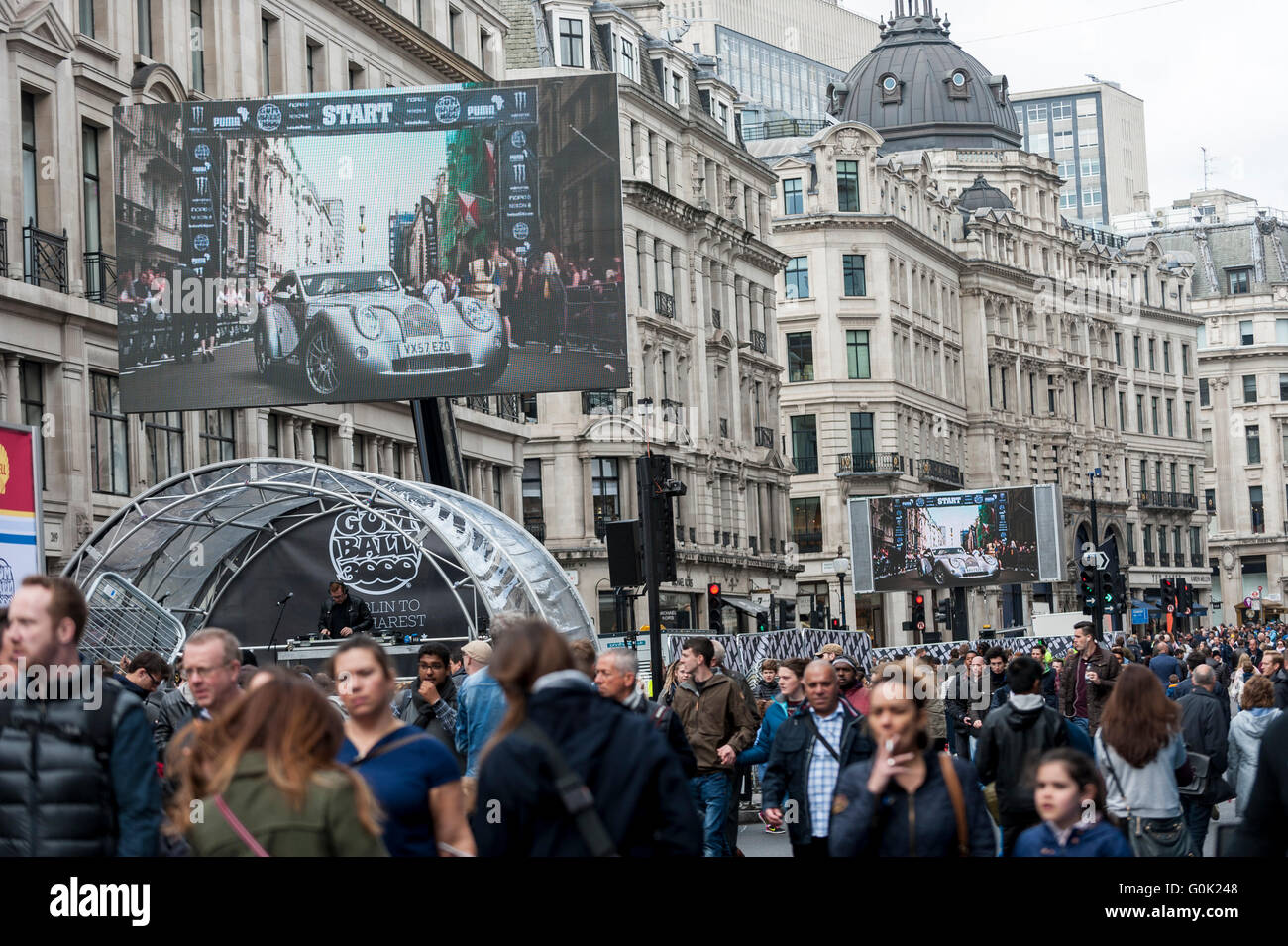 London, UK. 2 May 2016. Some of the world's largest LCD screens ...