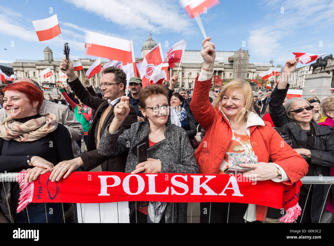 London, UK. 2nd May, 2016. British Poles celebrate National Polish Flag ...