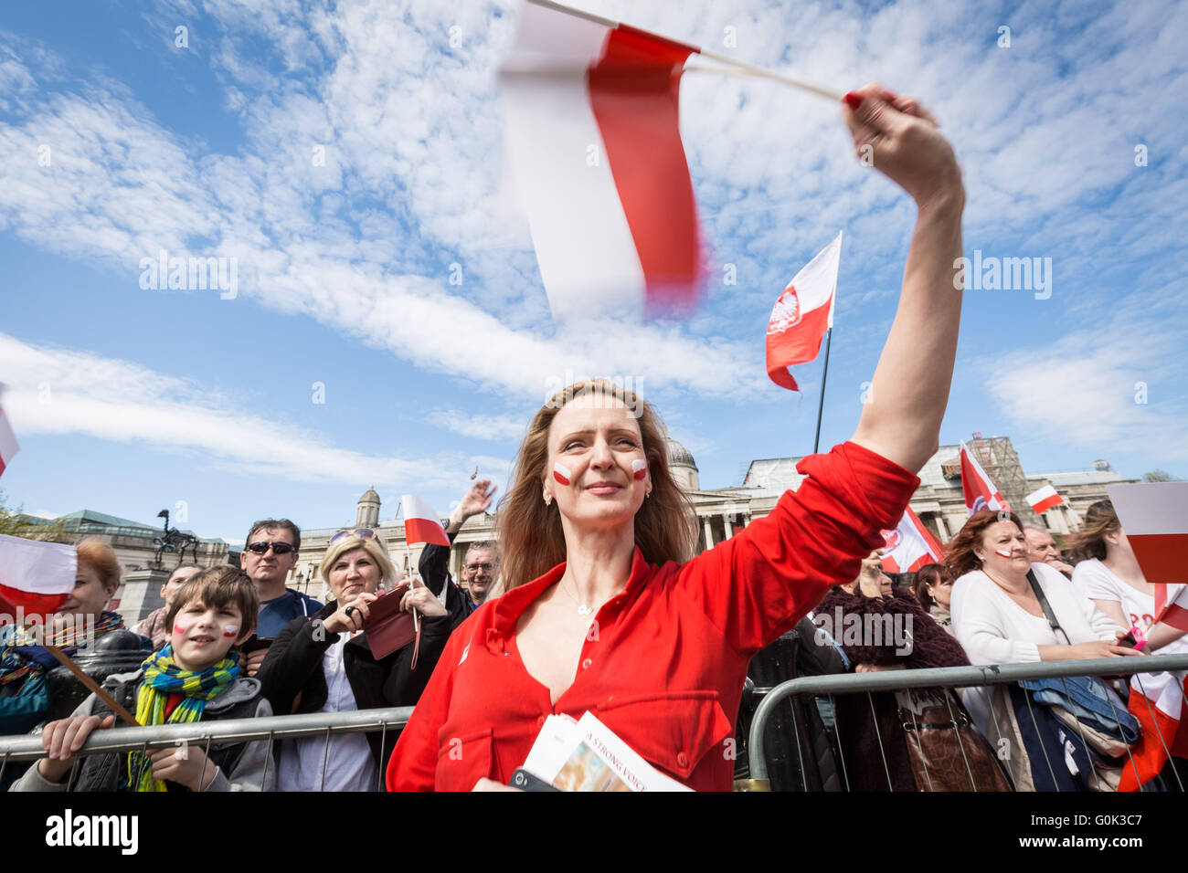 London, UK. 2nd May, 2016. British Poles celebrate National Polish Flag ...