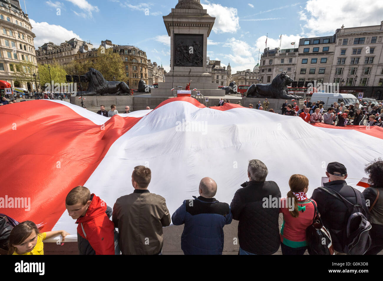 London, UK. 2nd May, 2016. British Poles celebrate National Polish Flag ...