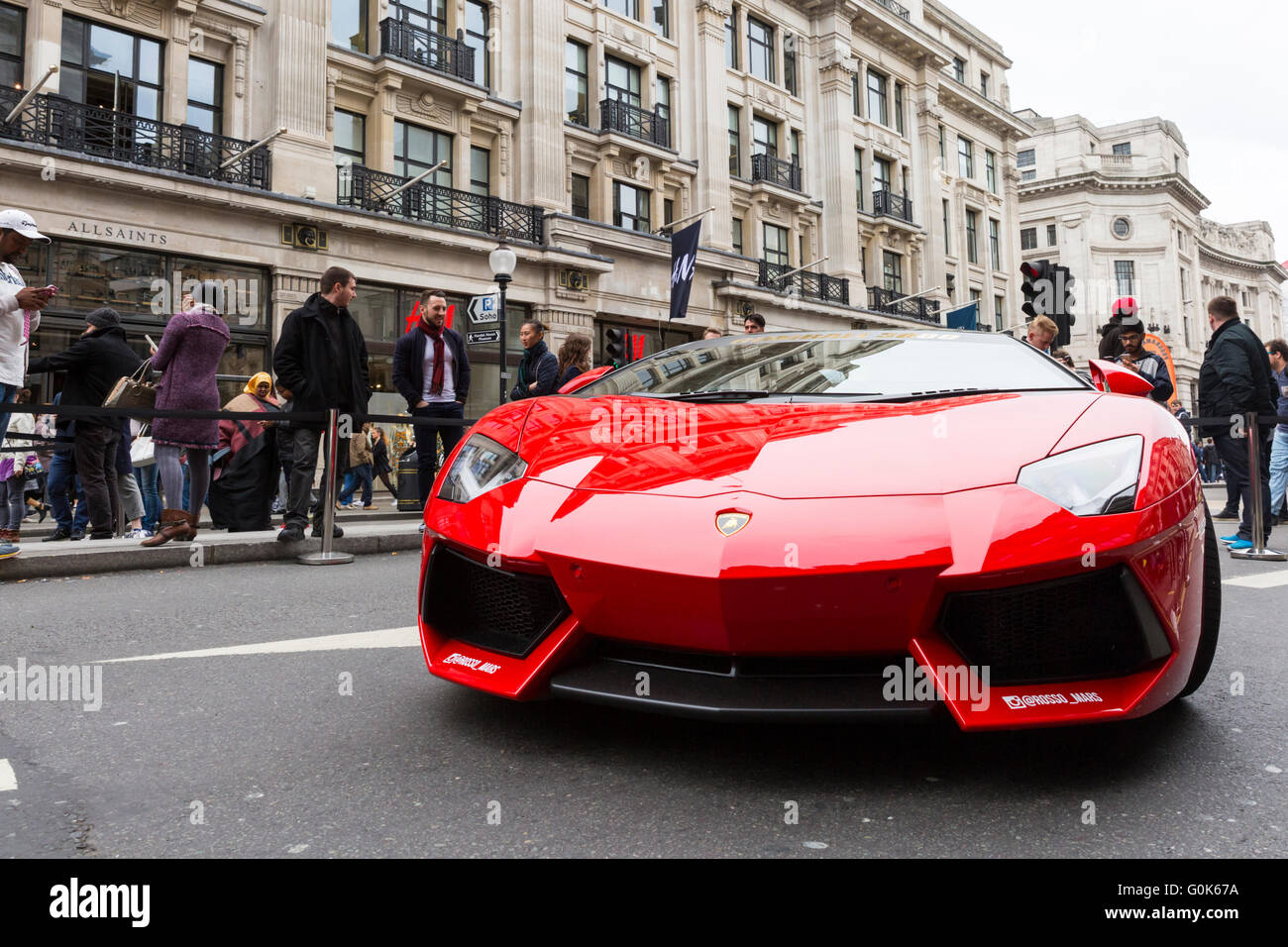 London, UK. 2nd May 2016. A red Ferrari on display. London's Regent ...