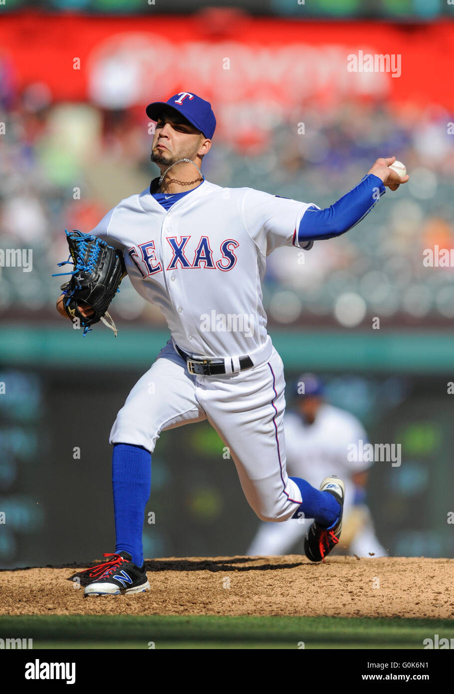May 01, 2016: Texas Rangers relief pitcher Alex Claudio #58 during an ...