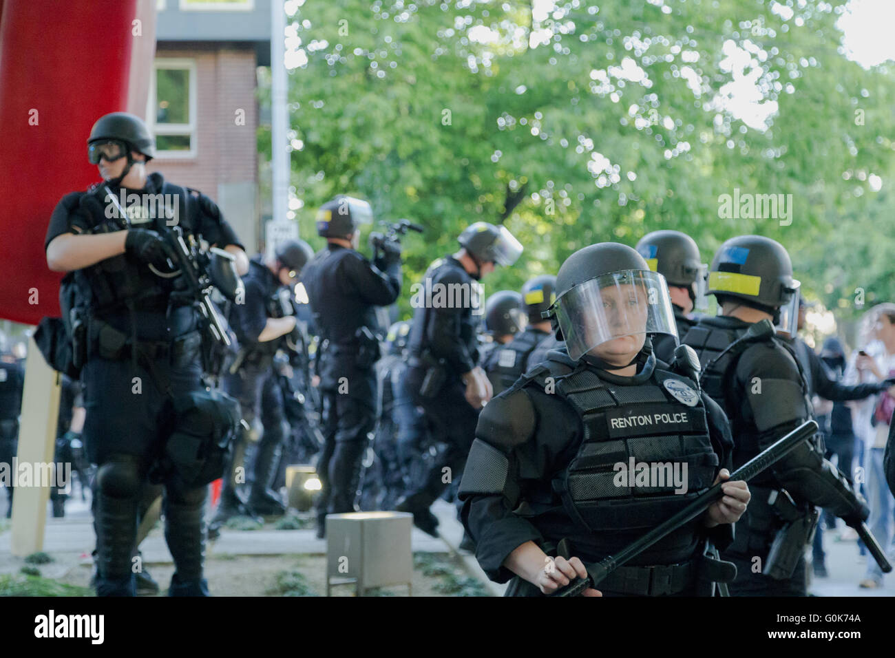American Riot Police Line