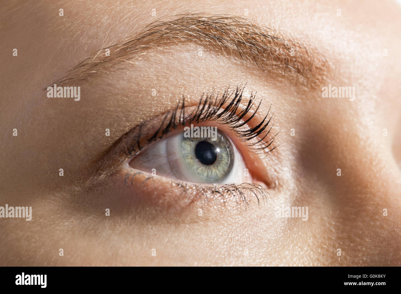 Close up Woman Eye Looking Up Stock Photo - Alamy