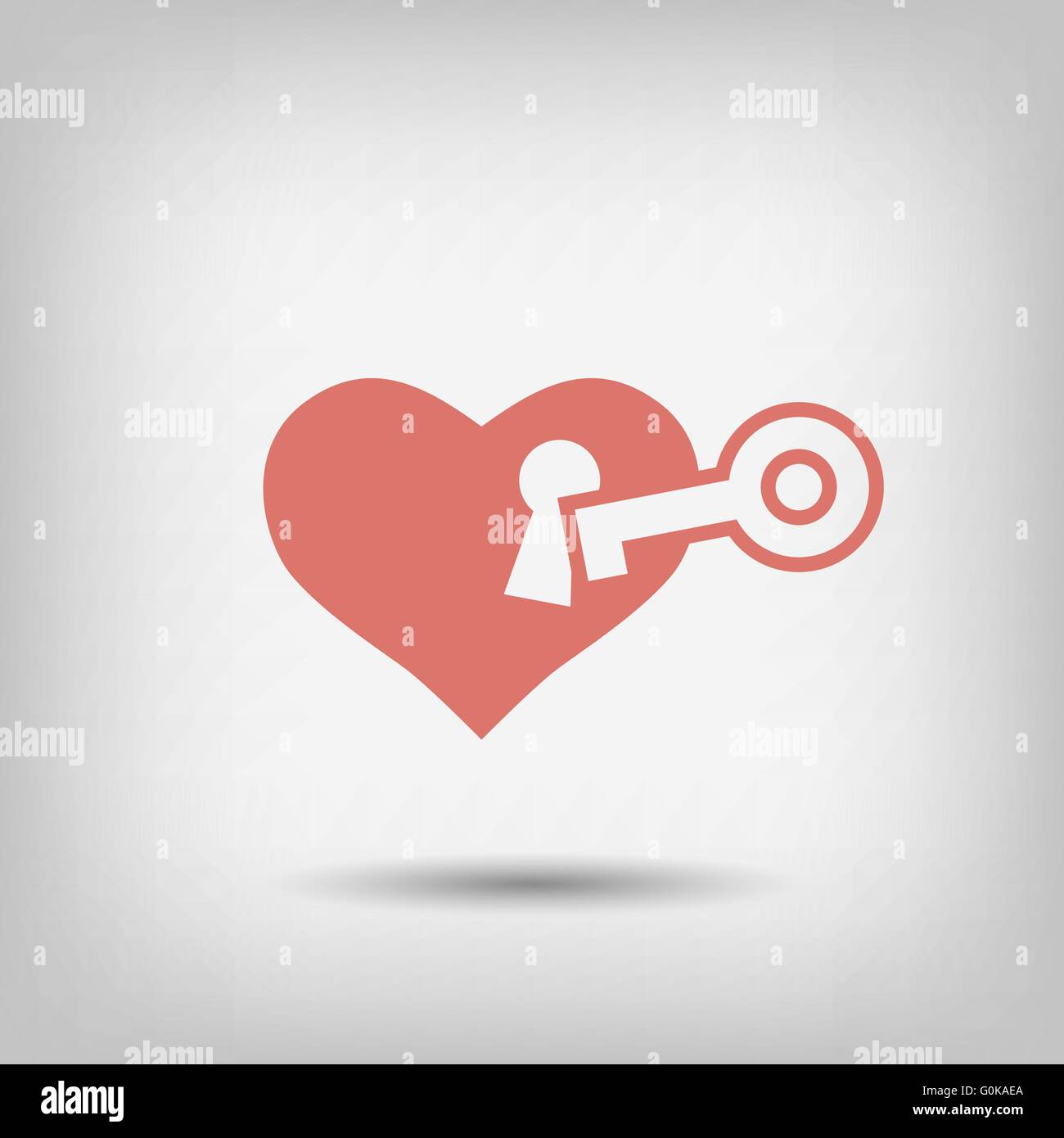 heart with key icon Stock Vector Image & Art - Alamy