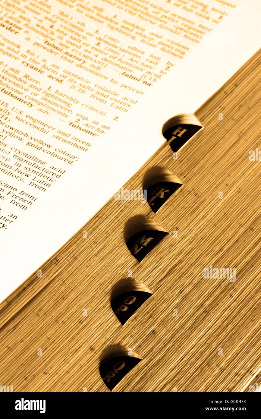 English dictionary index hi-res stock photography and images - Alamy
