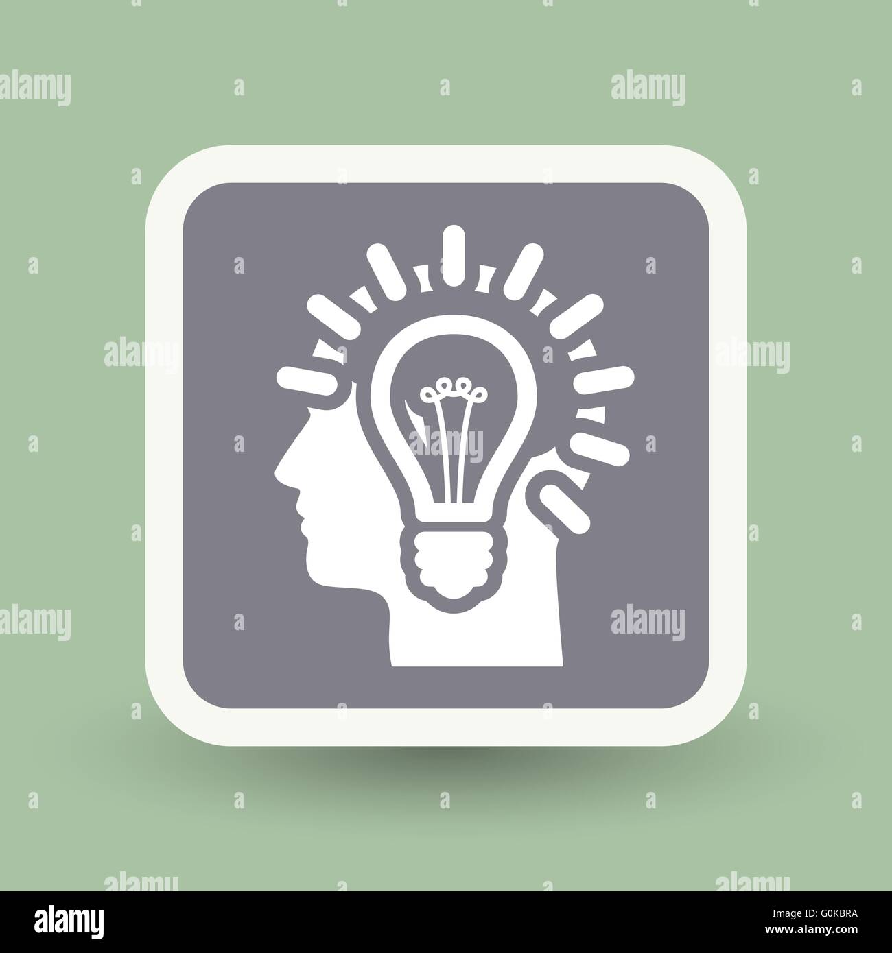 bulb AND head icon Stock Vector Image & Art - Alamy