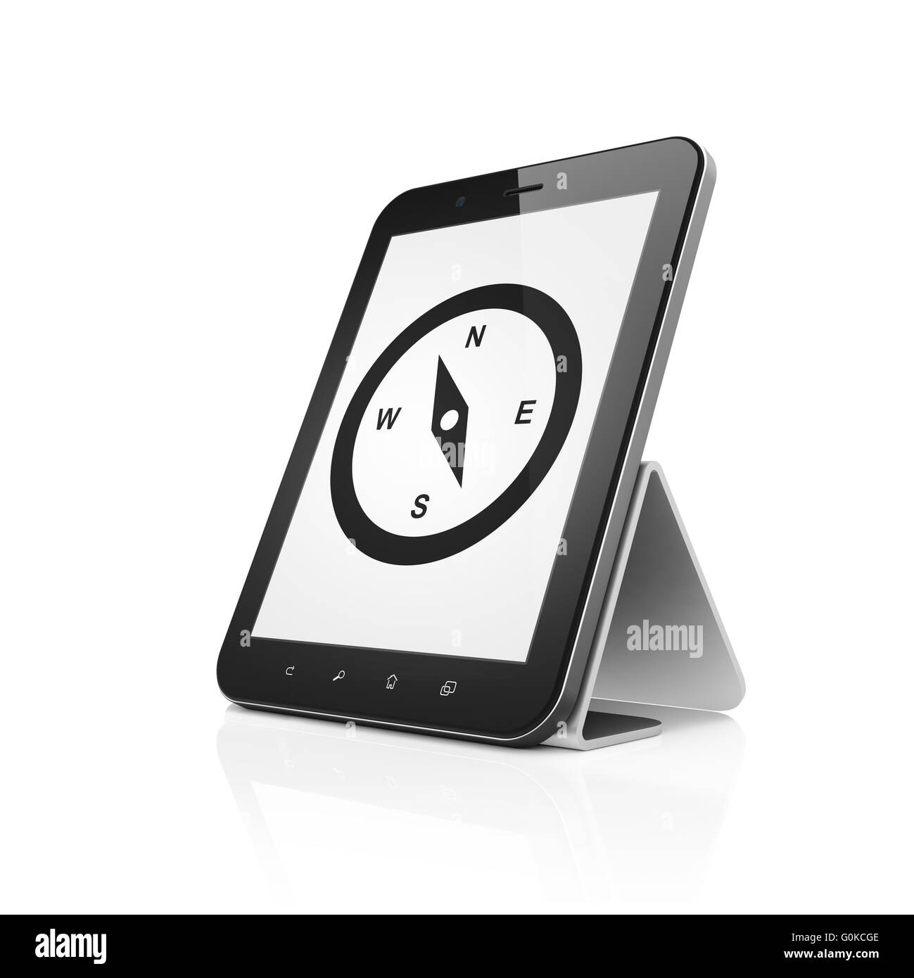 Tourism concept: Tablet Computer with Compass on display Stock Photo ...