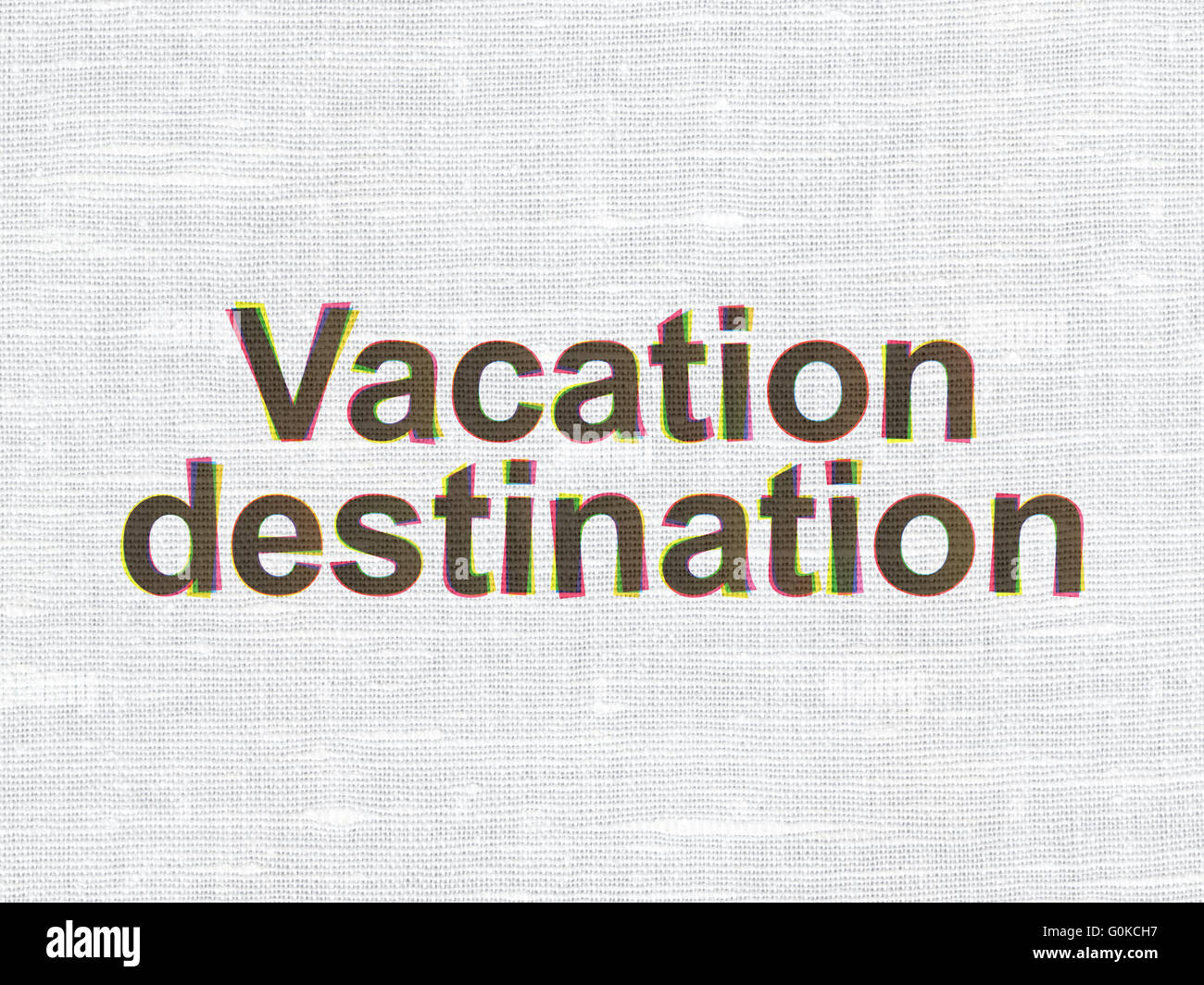 Vacation concept: Vacation Destination on fabric texture background ...