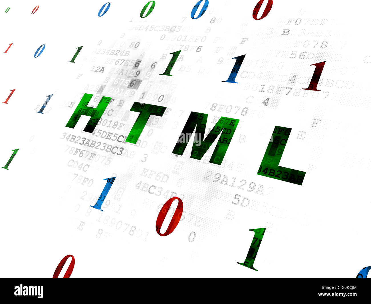 Database concept: Html on Digital background Stock Photo - Alamy