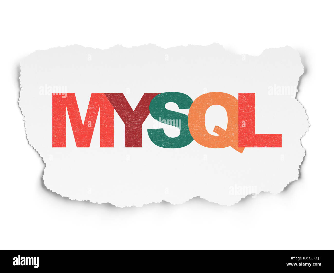 Database concept: MySQL on Torn Paper background Stock Photo - Alamy