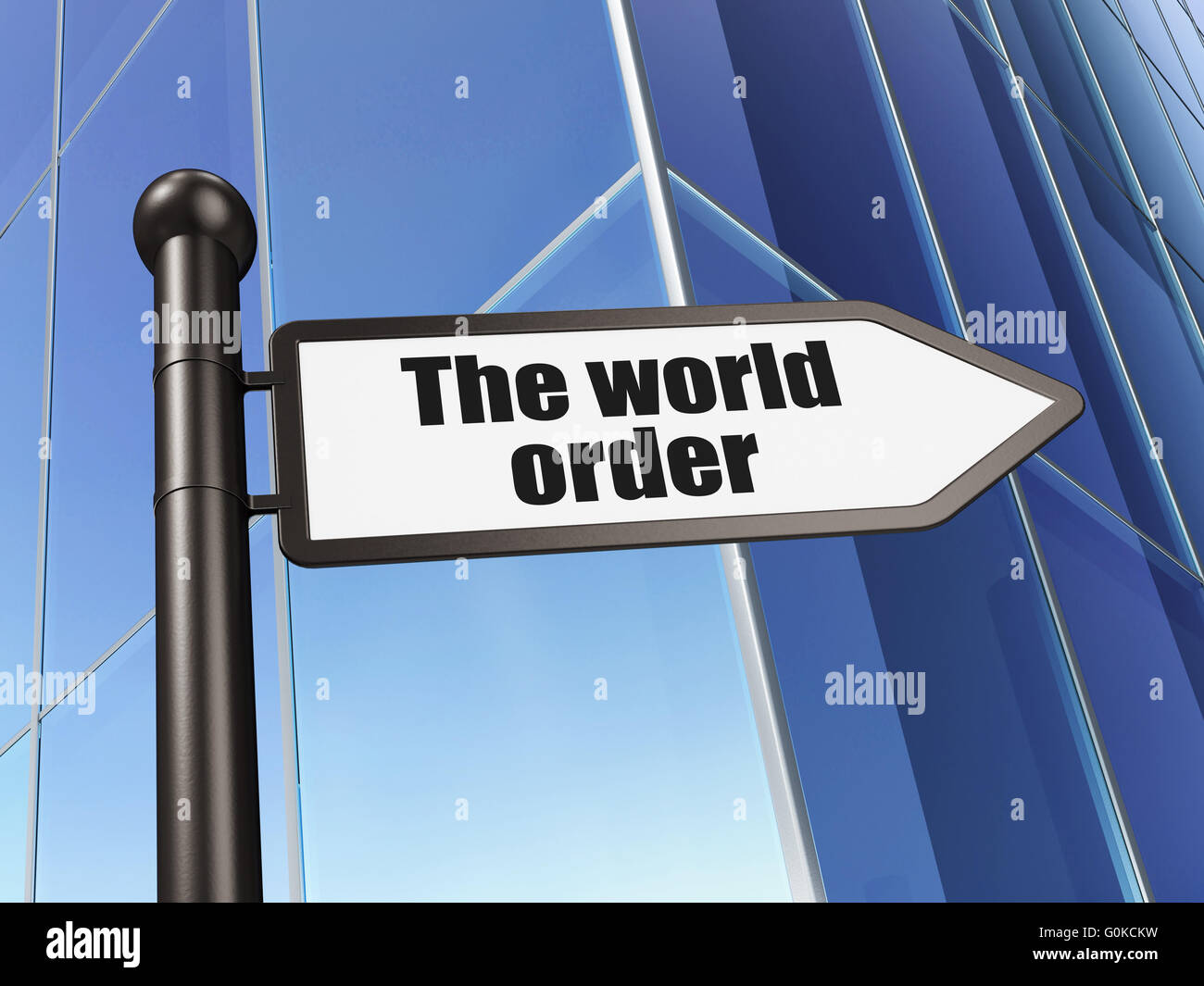 Political concept: sign The World Order on Building background Stock ...