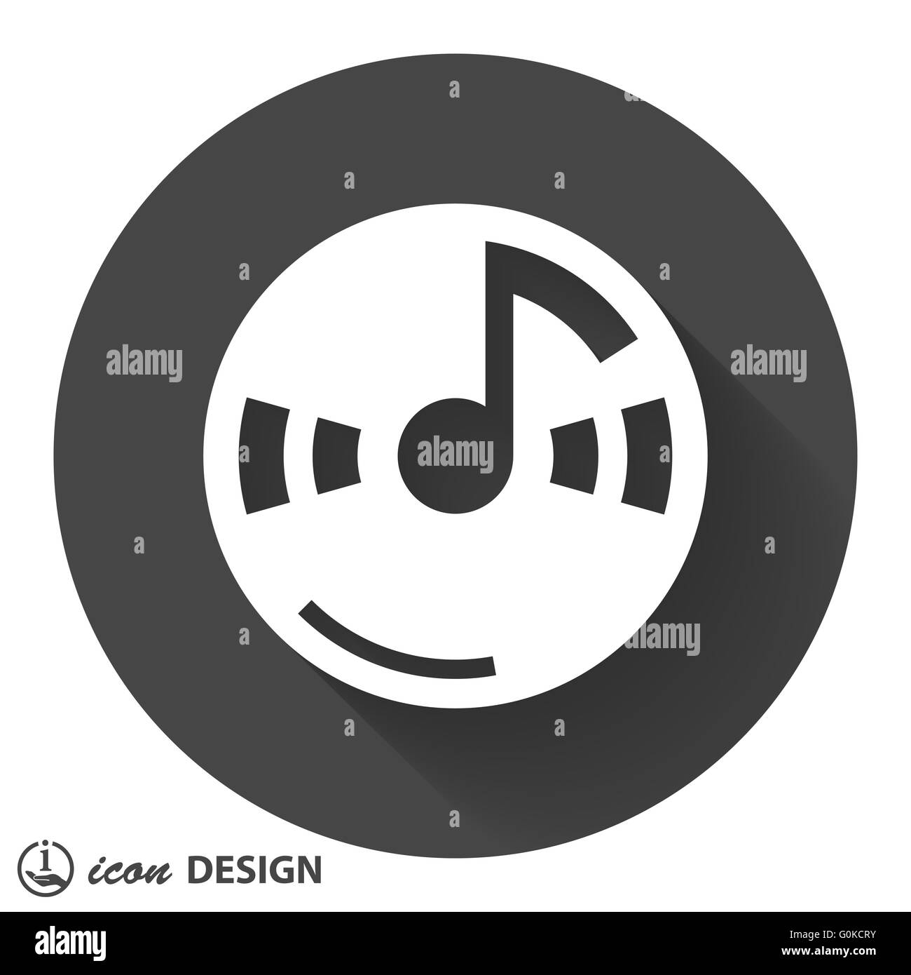 music note on cd icon Stock Vector Image & Art - Alamy
