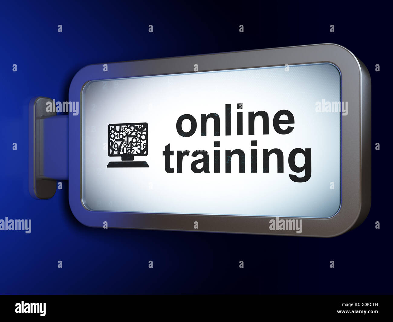 Education concept: Online Training and Computer Pc on billboard ...