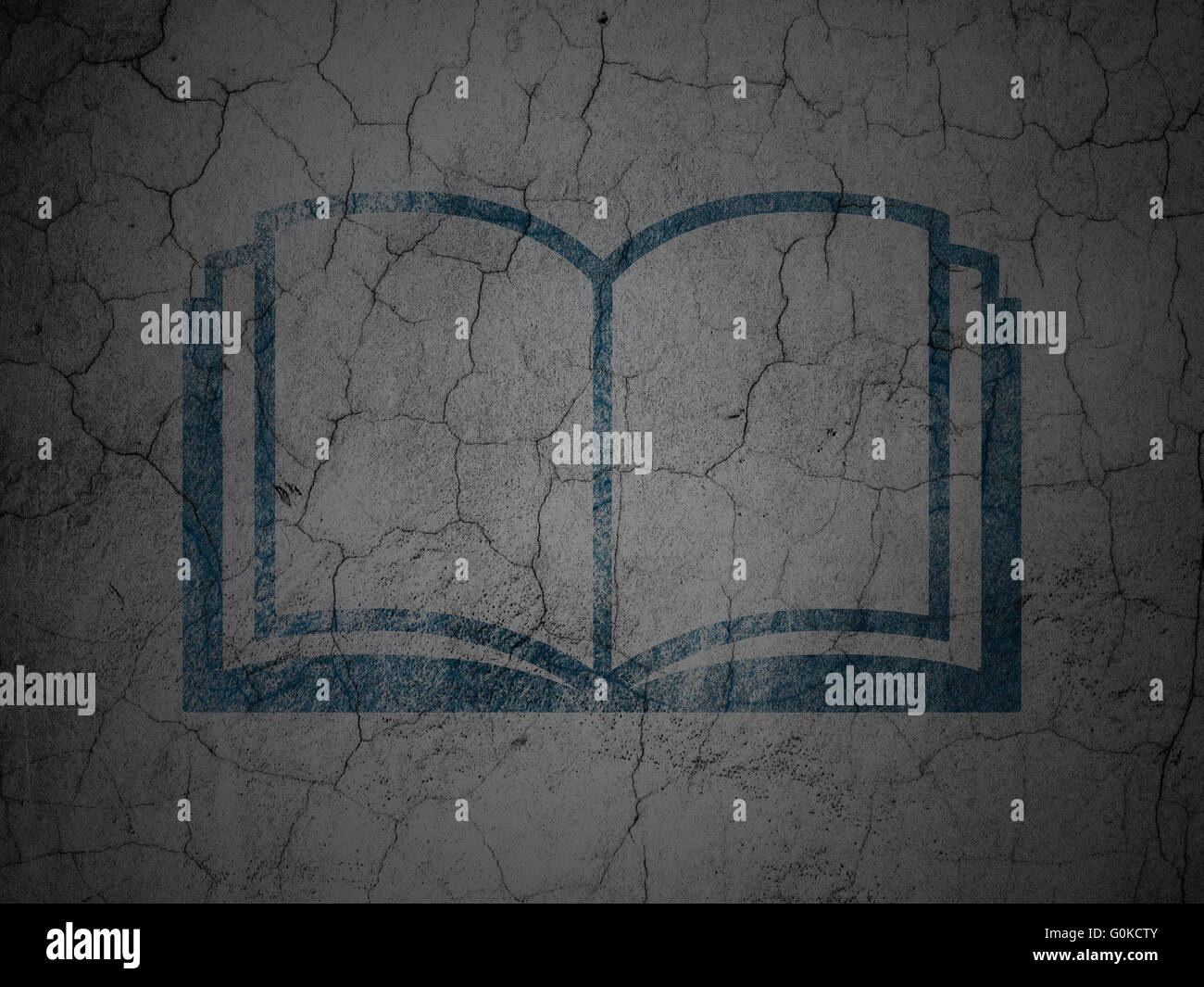 Learning concept: Book on grunge wall background Stock Photo - Alamy