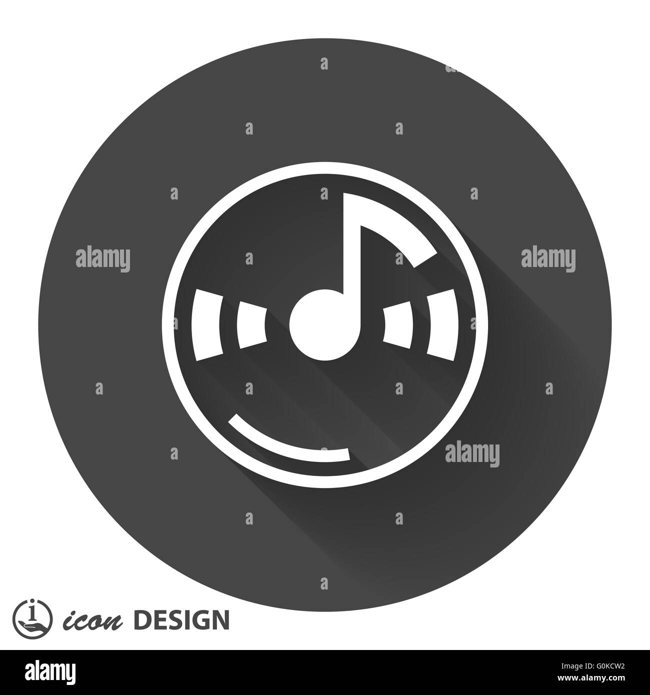 music note on cd icon Stock Vector Image & Art - Alamy