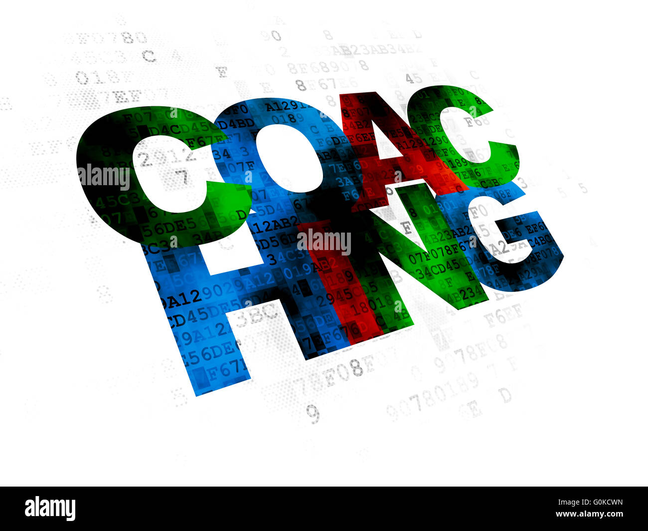 Learning concept: Coaching on Digital background Stock Photo - Alamy