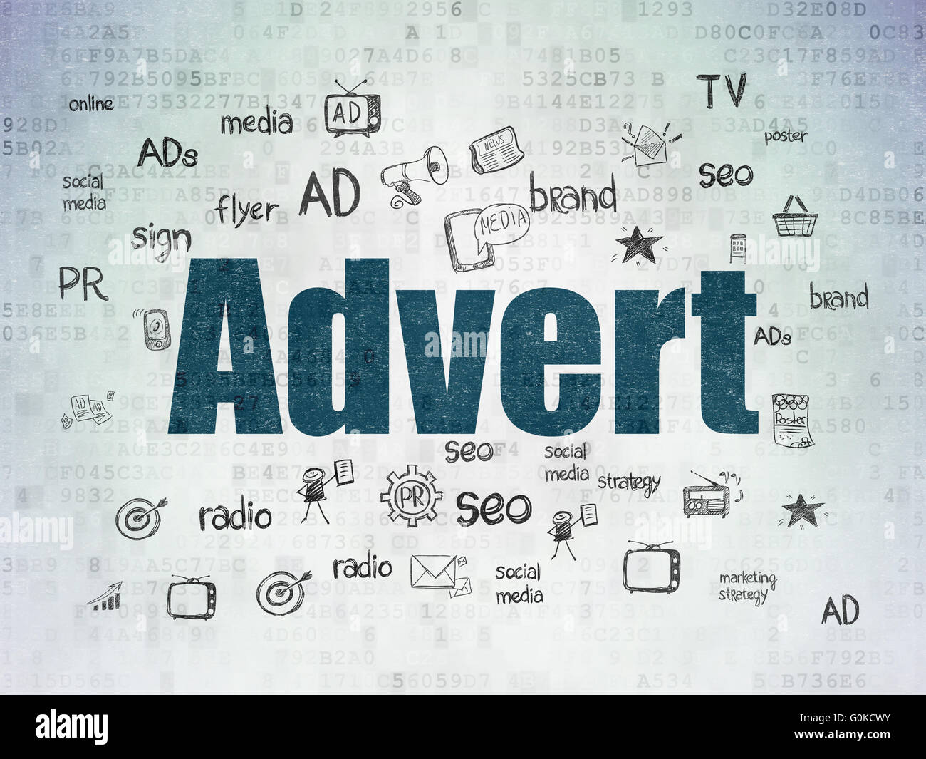 Marketing concept: Advert on Digital Data Paper background Stock Photo ...