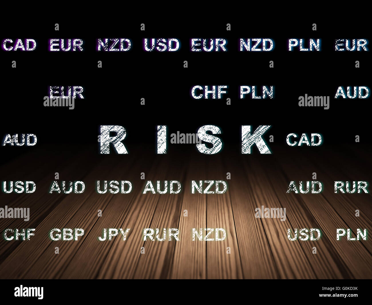 Finance concept: Risk in grunge dark room Stock Photo - Alamy