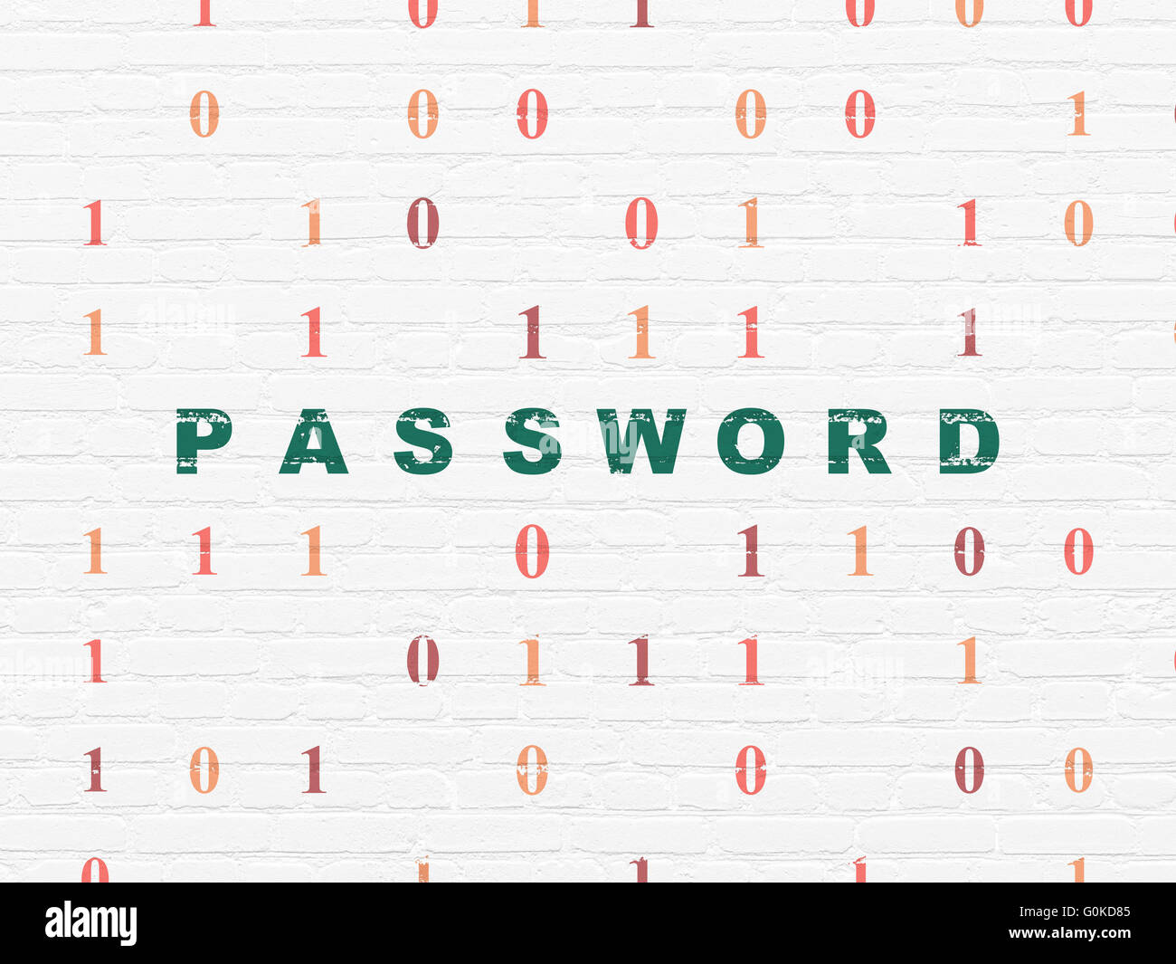 Protection concept: Password on wall background Stock Photo - Alamy