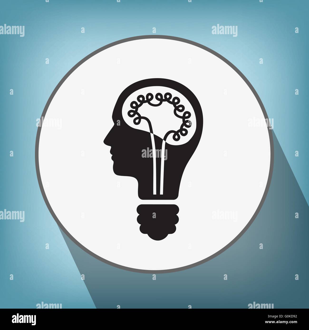 bulb AND head icon Stock Vector Image & Art - Alamy