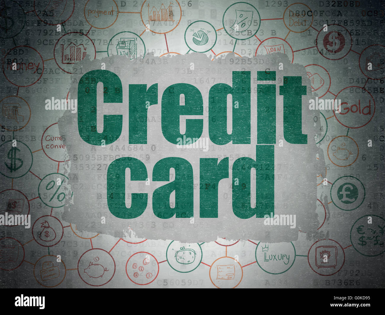 Money concept: Credit Card on Digital Data Paper background Stock Photo ...